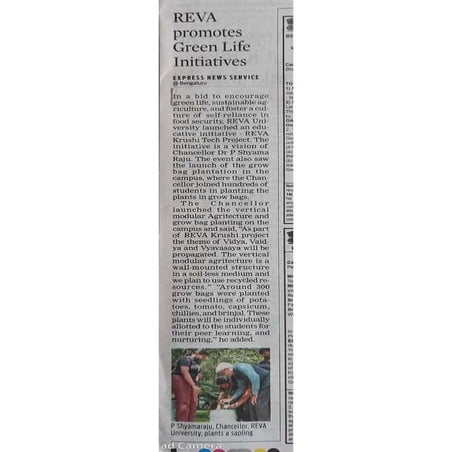 Launching of REVA Krushi Tech Project - The New Indian Express | PDF