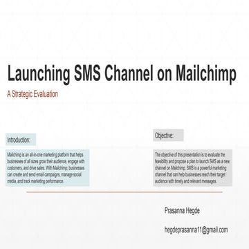 Launching SMS Channel on Mailchimp | PPT