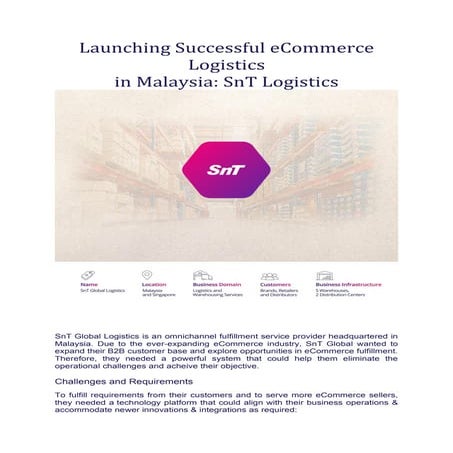 Launching Successful eCommerce Logistics in Malaysia: SnT Logistics | PDF