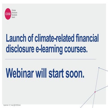 Launch of the climate-related disclosure online courses | PPT