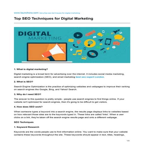 Top SEO Techniques for Digital Marketing | PDF