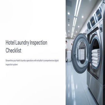 Laundry Checklist for Hotel Inspection with eAuditor Audits ...