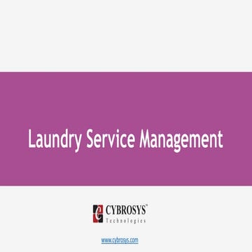 Laundry Management System (with power of Point of Sale) | PPT