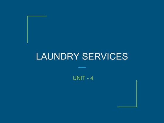 Laundry services in hospitals –linen handling | PPT