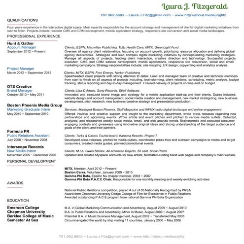Resume (updated June 15, 2010) | PDF