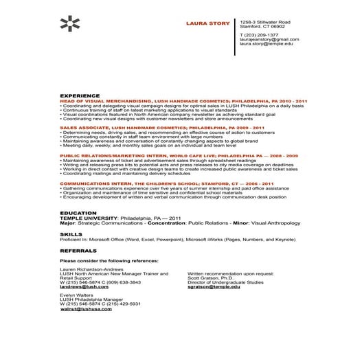 Laura J. Story Resume | PDF | Business | Business and Finance