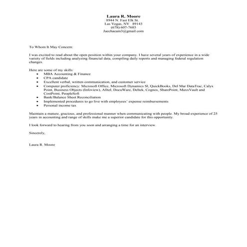 Laura r. moore resume | DOC