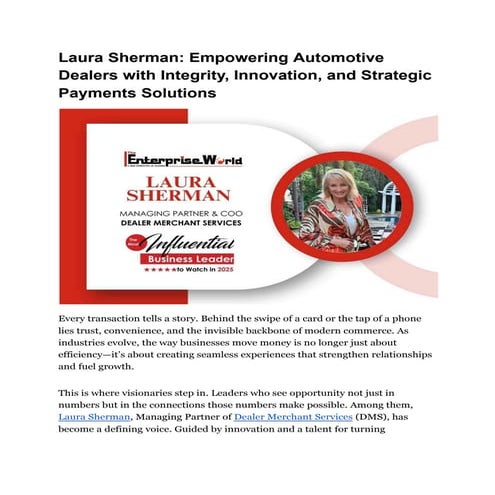 Laura Sherman_ Empowering Automotive Dealers with Integrity, Innovation ...