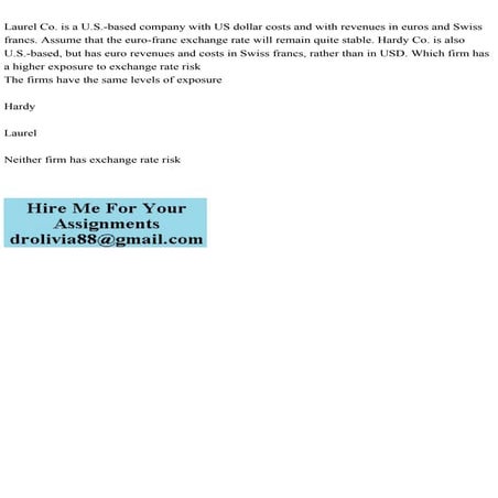 Laurel Co. is a U.S.-based company with US dollar costs and with rev.pdf