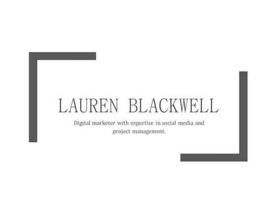 Lauren Blackwell presentations