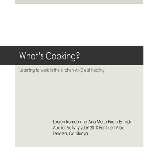 What's Cooking? Vocabulary Presentation | PPTX
