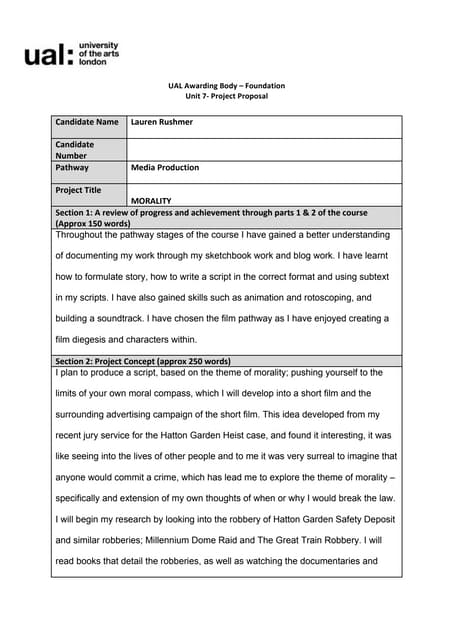 Fmp project proposal form | PDF