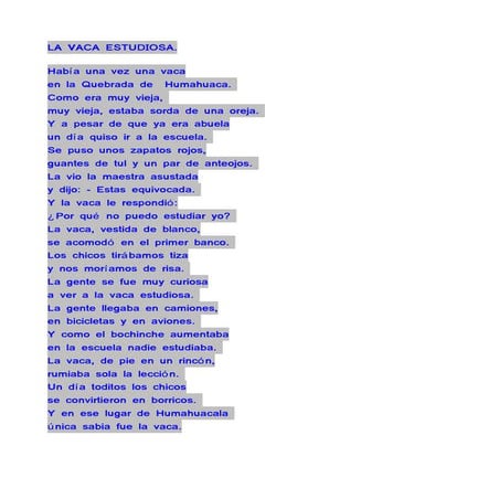 La vaca estudiosa | ODT