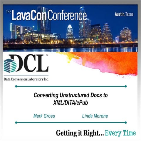 Converting Unstructured Docs To Xml Dita Epub Ppt