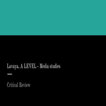 Lavanya, A LEVEL - Media studies. | PPT