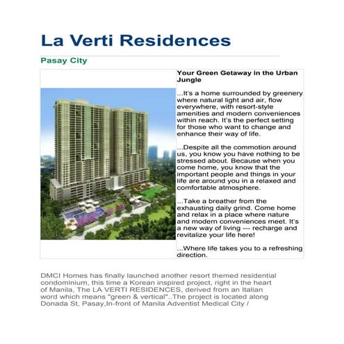 La Verti Residences Vacation Resort Condo Great Investment No Spot ...