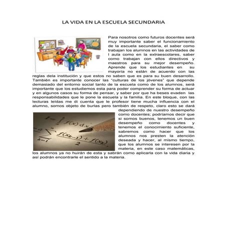 Estancia en la escuela secundaria | PPTX