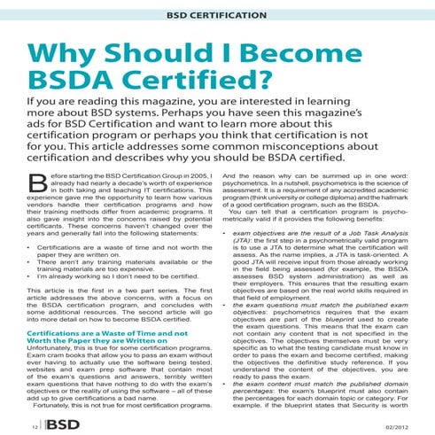 BSD Certification: A Case Study in Open Source Community | PDF