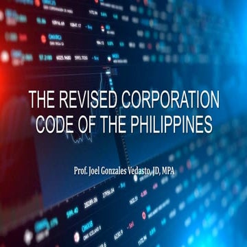 R.A. No. 11232 - The Revised Corporation Code Concepts and Doctrines | PPTX