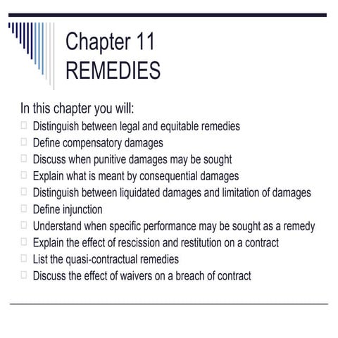 Law 206 Ch. 11 - Remedies | PPT