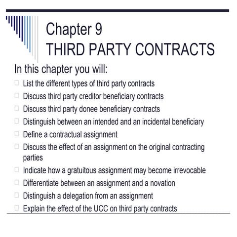 Law 206 Ch. 9 - Third Party Contracts | PPT