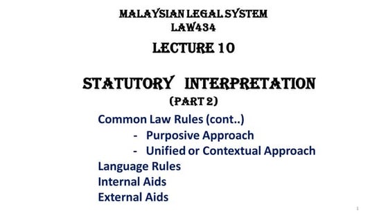 The Rules of Statutory Interpretation | PPTX