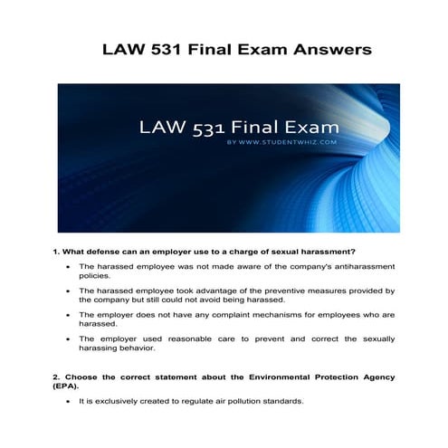Law 531 final exam | PDF