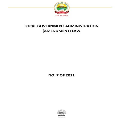 Local Government Administration (Amendment) Law | DOC | Law