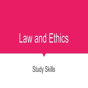 Law and Ethics Study and Exam skills seminar 2017 | PPT