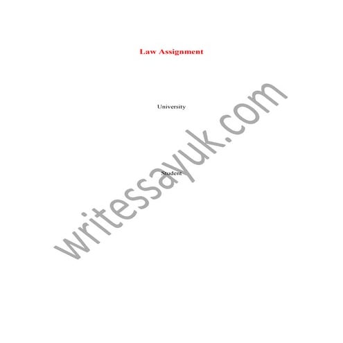 Law assignment | PDF