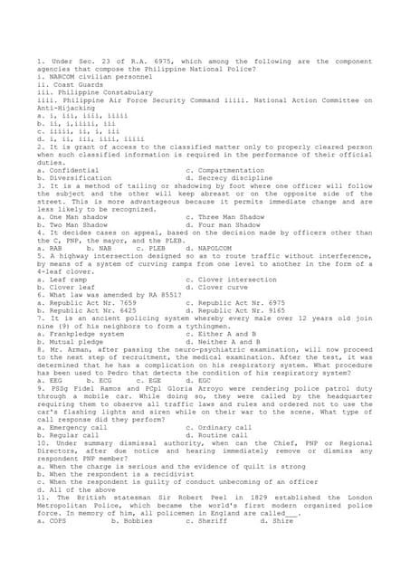 Common Security Guard/Police call signs | DOCX