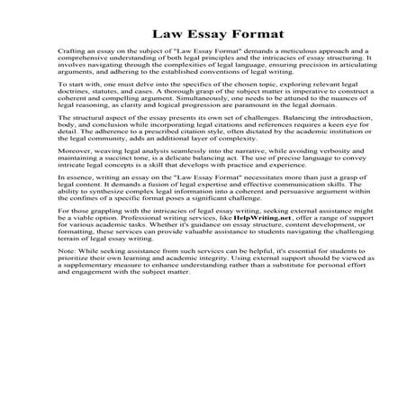 Law Essay Format | PDF