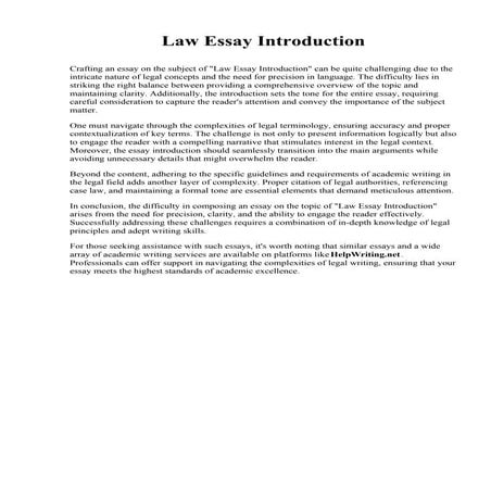 Law Essay Introduction | PDF