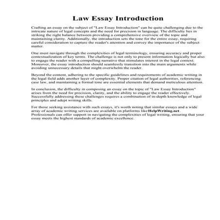 Law Essay Introduction | PDF