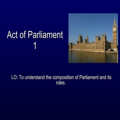 Parliamentary sovereignty | PPTX