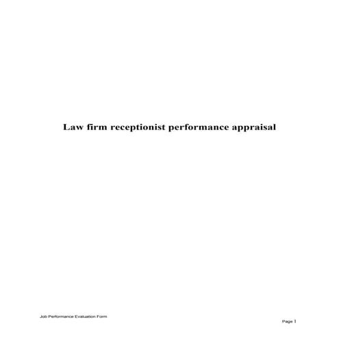 Sample receptionist performance appraisal | DOC