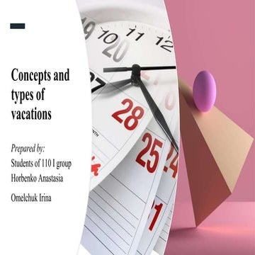 Concepts and types of vacations | PPTX | Holidays