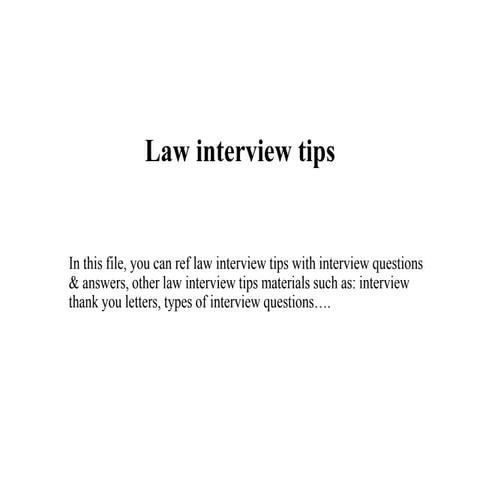 Law interview tips | PPTX