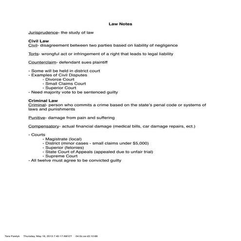 Law notes | PDF