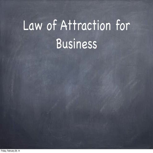 Law of attraction for business workshop 1 of 3 | PDF
