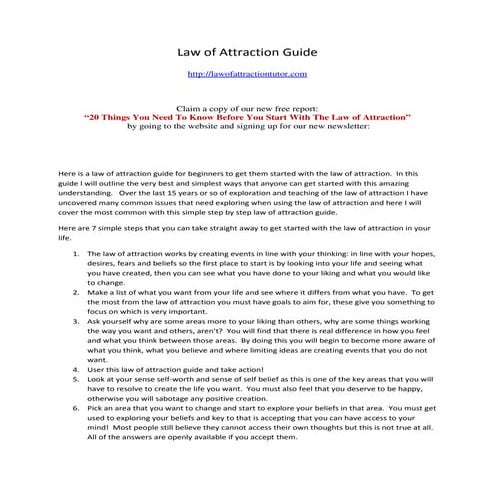 Mastering the law of attraction | PDF