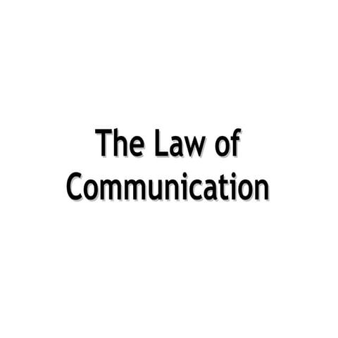 Law of communication | ODP