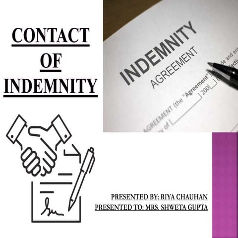 Lawofcontract Iiindemnity Contract Riya Pptx