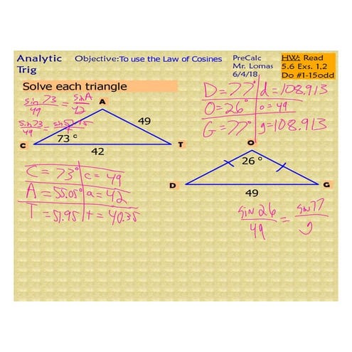 Solving first degree trig equations | PDF