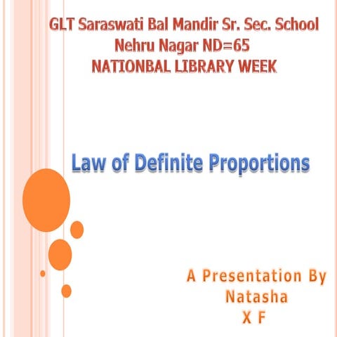 Law of definite proportion by natasha | PPSX