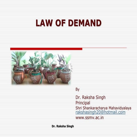 Law of demand By Dr Raksha Singh.... | PPT | Commodities | Economy