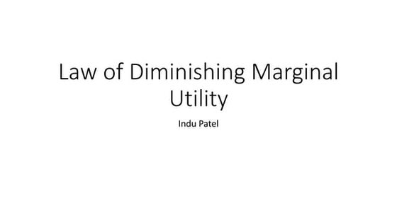 law of diminishing Marginal utility | PPTX | Water Services | Home ...