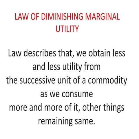 Law of diminishing marginal utility | PPT