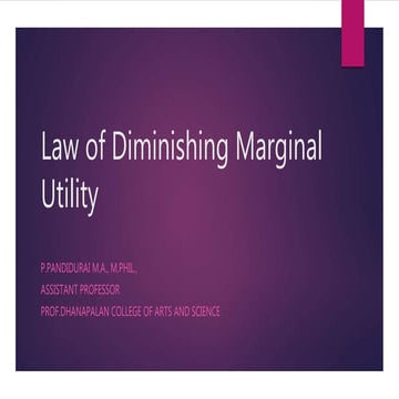 Law of diminishing marginal utility | PPTX