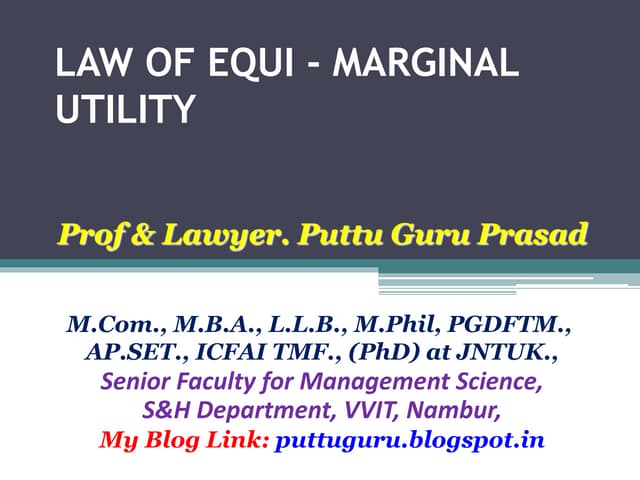 Law of Equi Marginal Utility | PPTX